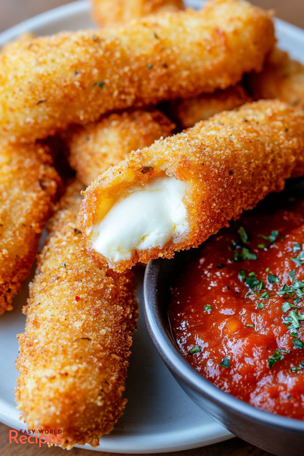 Homemade Crispy Mozzarella Sticks - EasyWorldRecipes