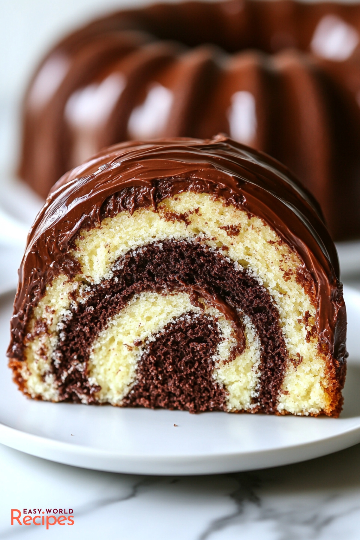 Authentic German Marble Cake Recipe with Chocolate Glaze