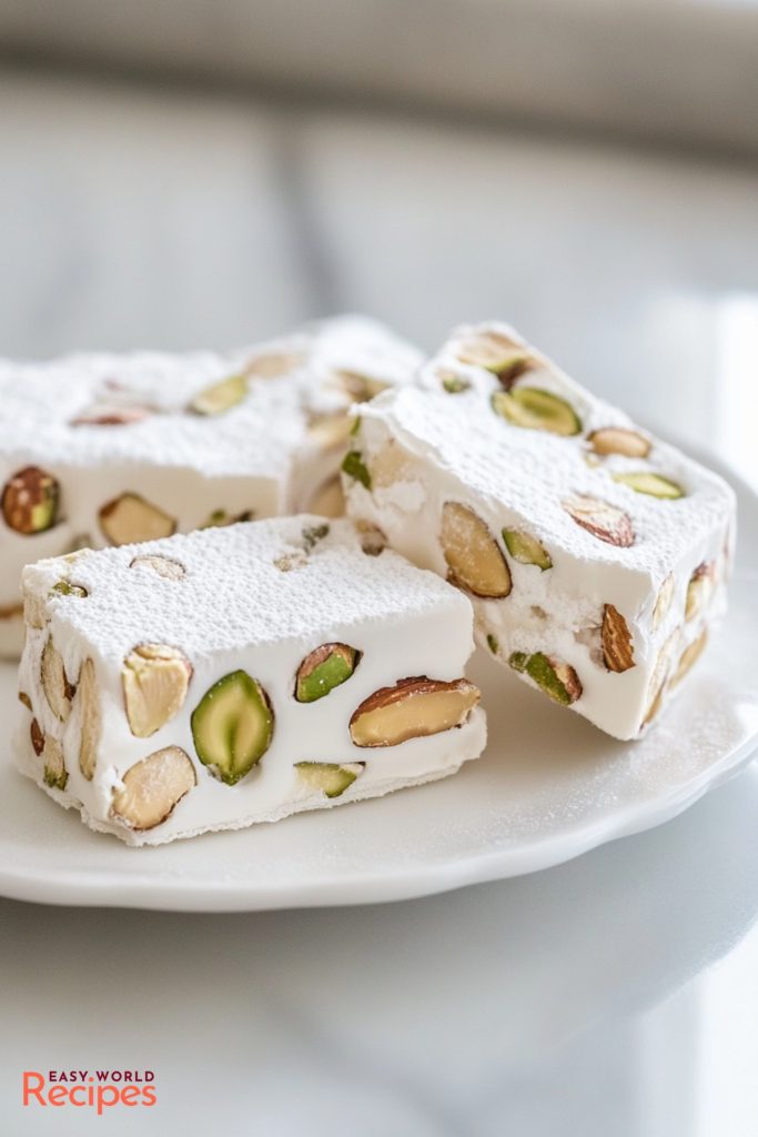 Traditional Italian Torrone Recipe (Soft Nougat with Nuts)