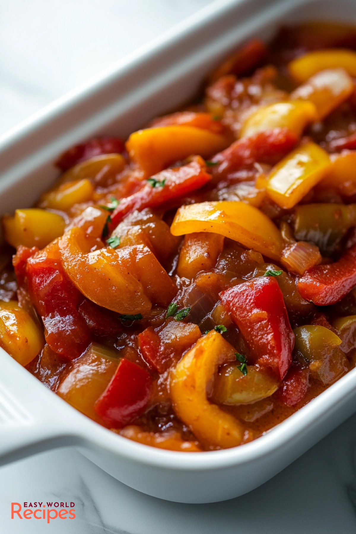 Traditional Italian Peperonata - Pepper Stew Recipe - EasyWorldRecipes