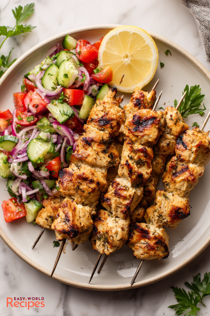 Greek Chicken Souvlaki Recipe - EasyWorldRecipes
