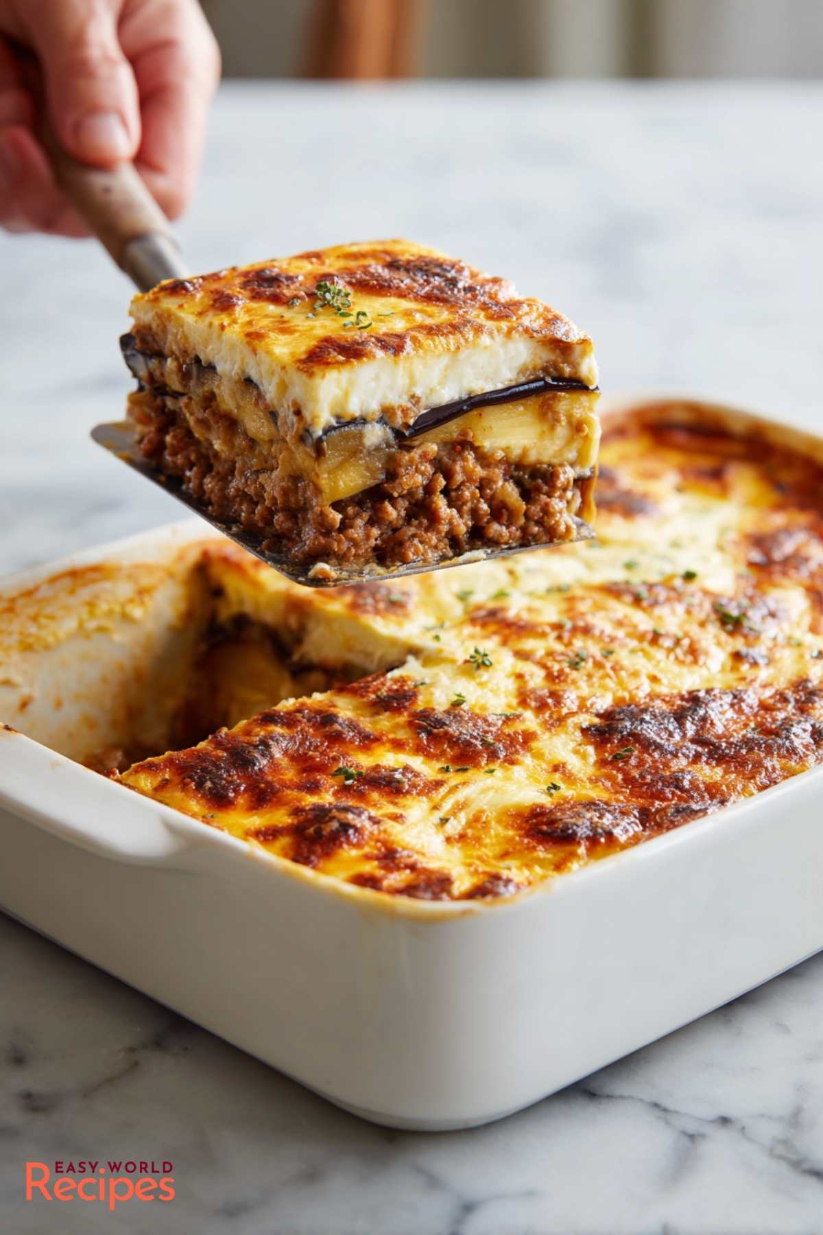 Greek Moussaka (Layered Eggplant and Meat Casserole)