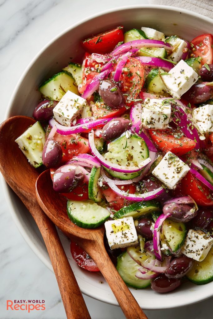 Traditional Greek Salad (Horiatiki) - EasyWorldRecipes