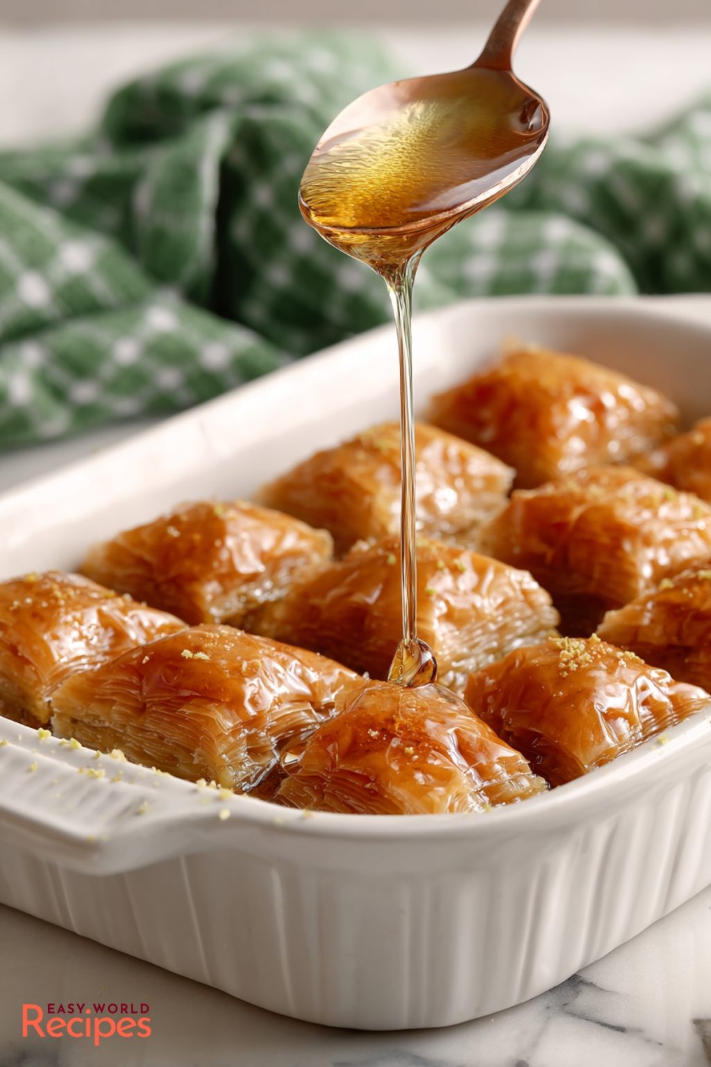 Homemade Greek Baklava with Walnuts and Pistachios