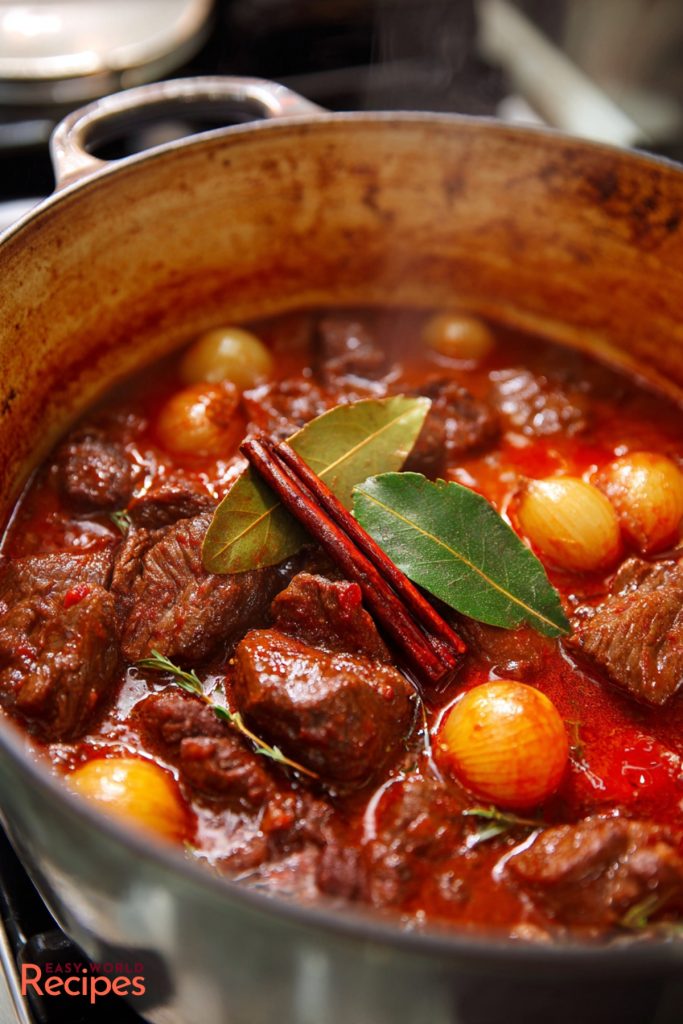 Traditional Greek Stifado (Beef and Onion Stew)
