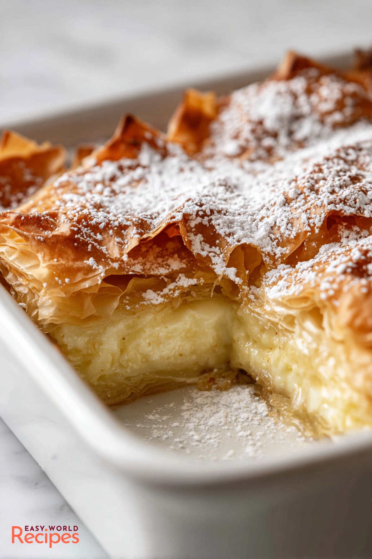 Greek Bougatsa - Phyllo Custard Pie with a Citrus Twist