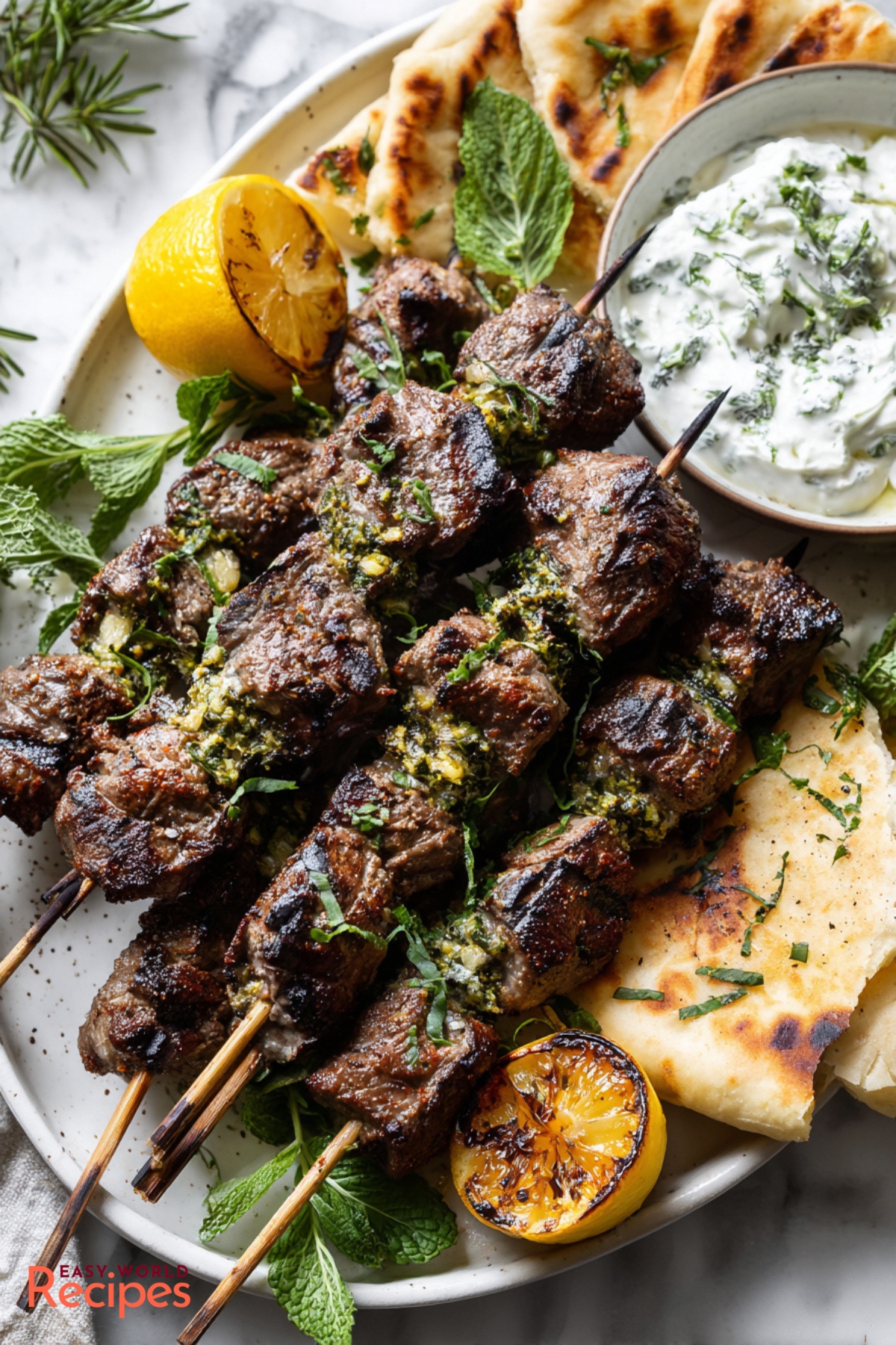 Greek Lamb Souvlaki Recipe - Juicy Marinated Skewers