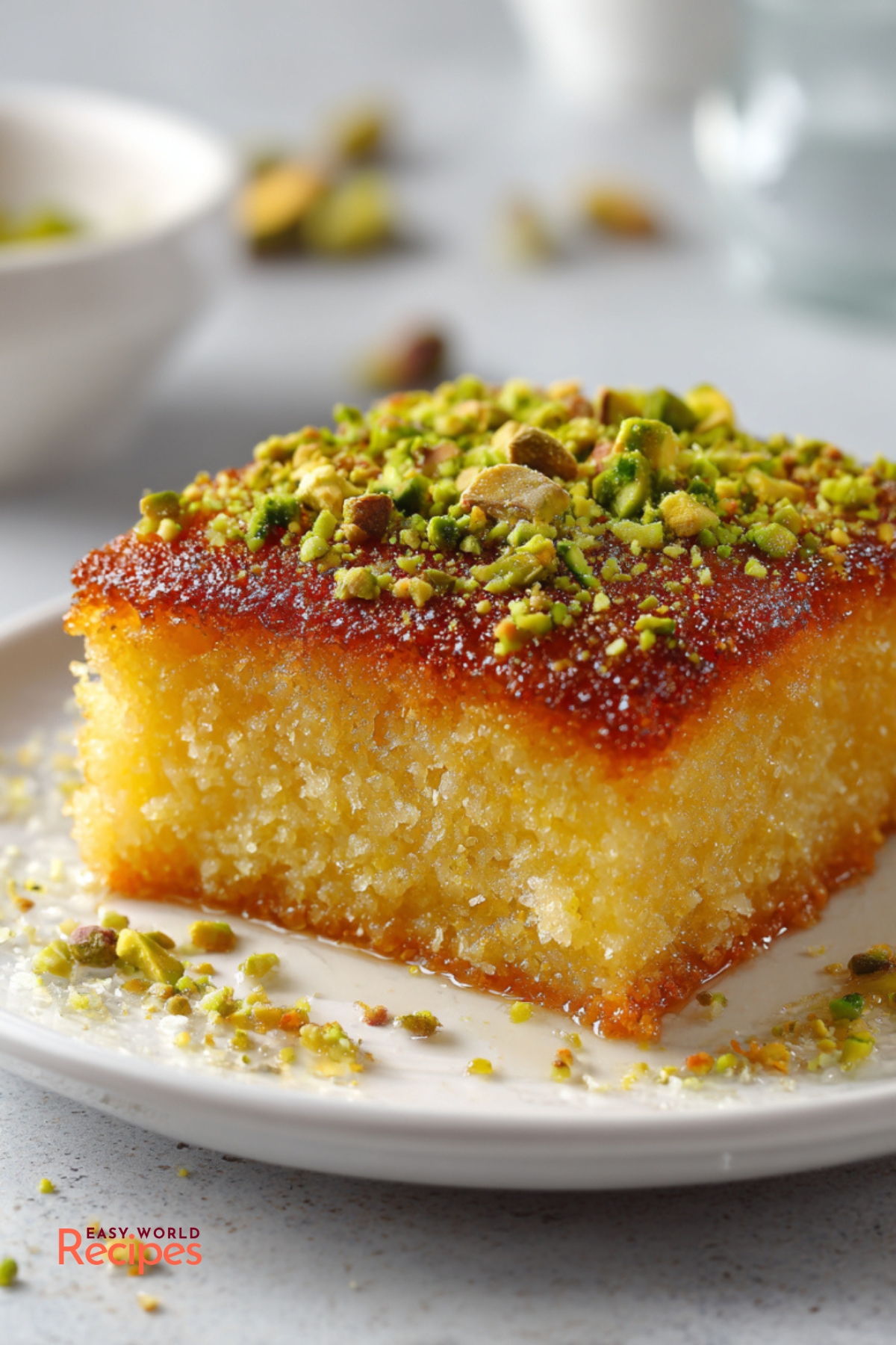 Revani Syrup Cake (Traditional Greek Semolina Dessert)