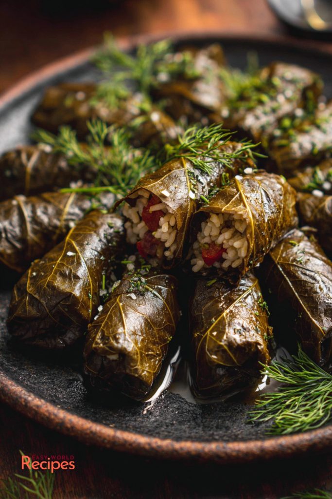Dolmadakia Recipe (Greek Stuffed Grape Leaves)